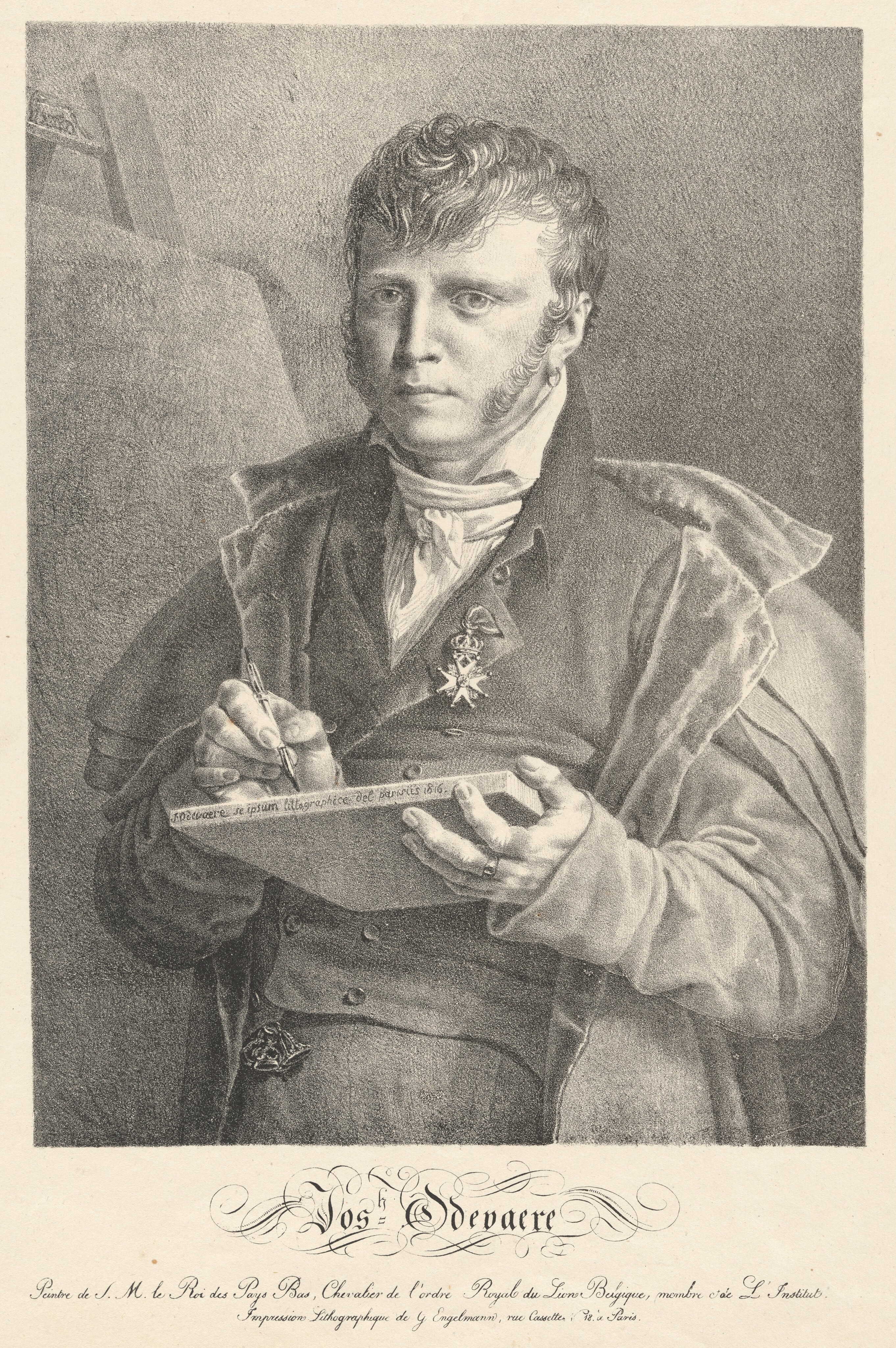 Self-Portrait of the Artist Drawing on a Lithographic Stone by Joseph ...