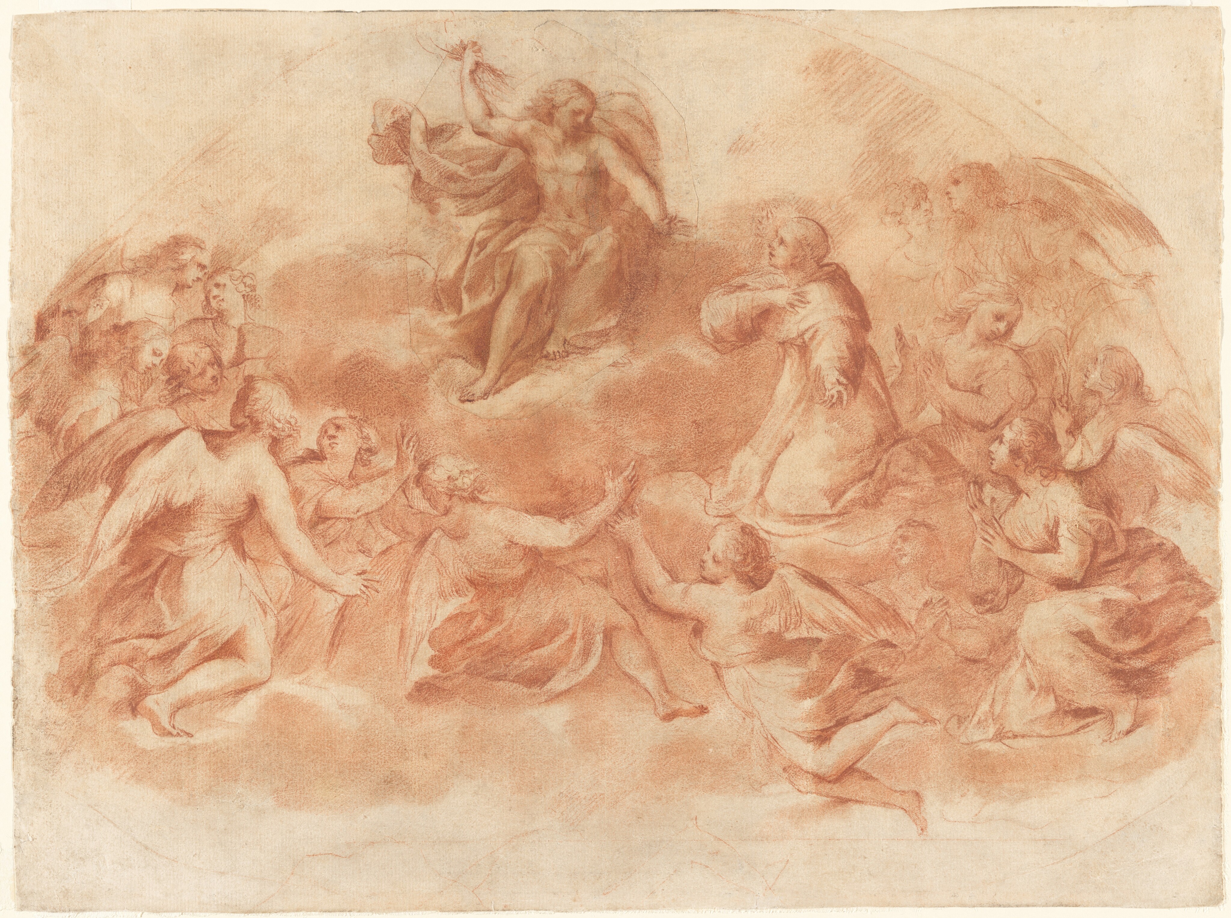 Christ in Glory with Angels and a Saint Kneeling in Adoration by ...