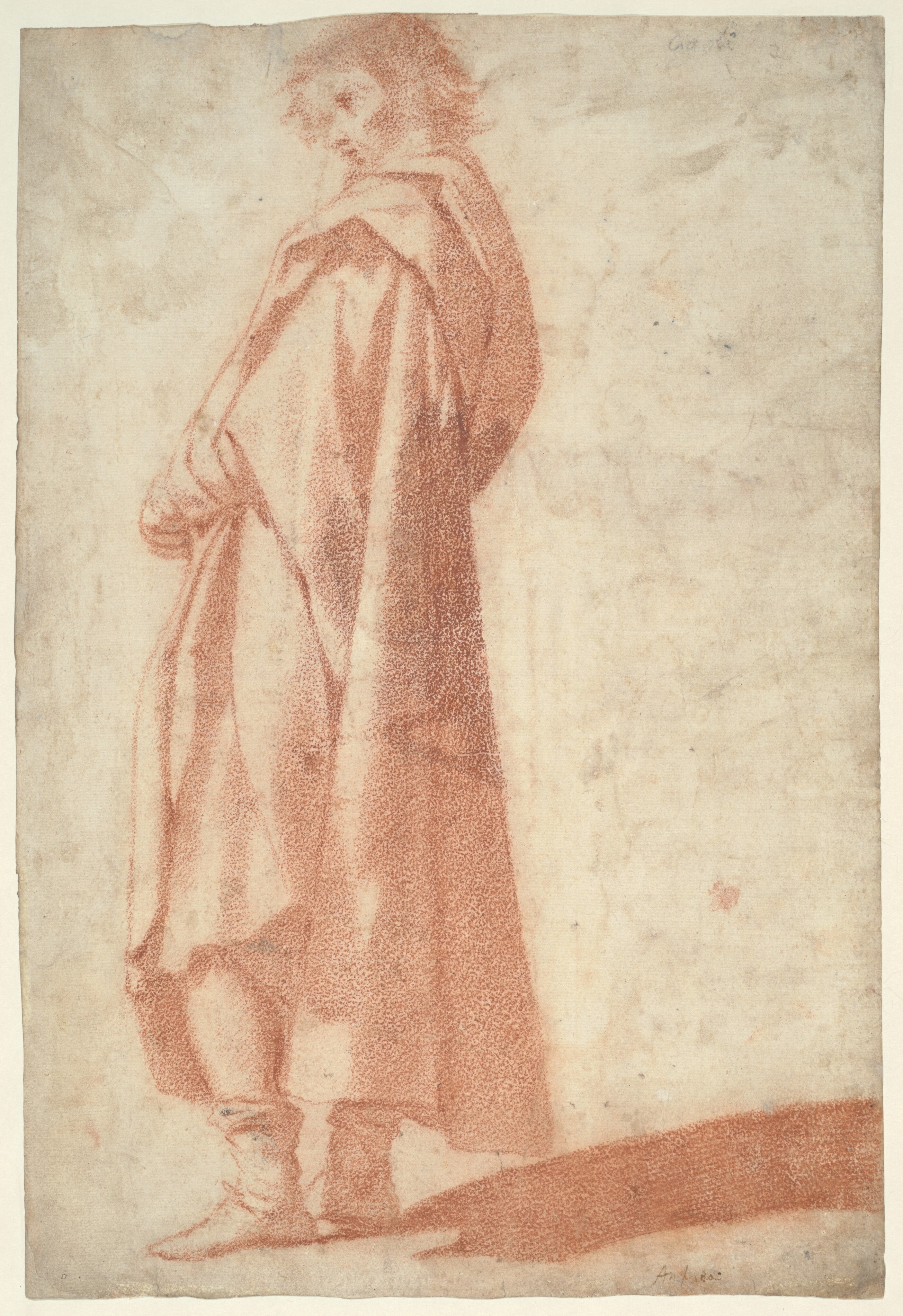 A Standing Male Figure, Facing Left by Ludovico Cardi called Cigoli