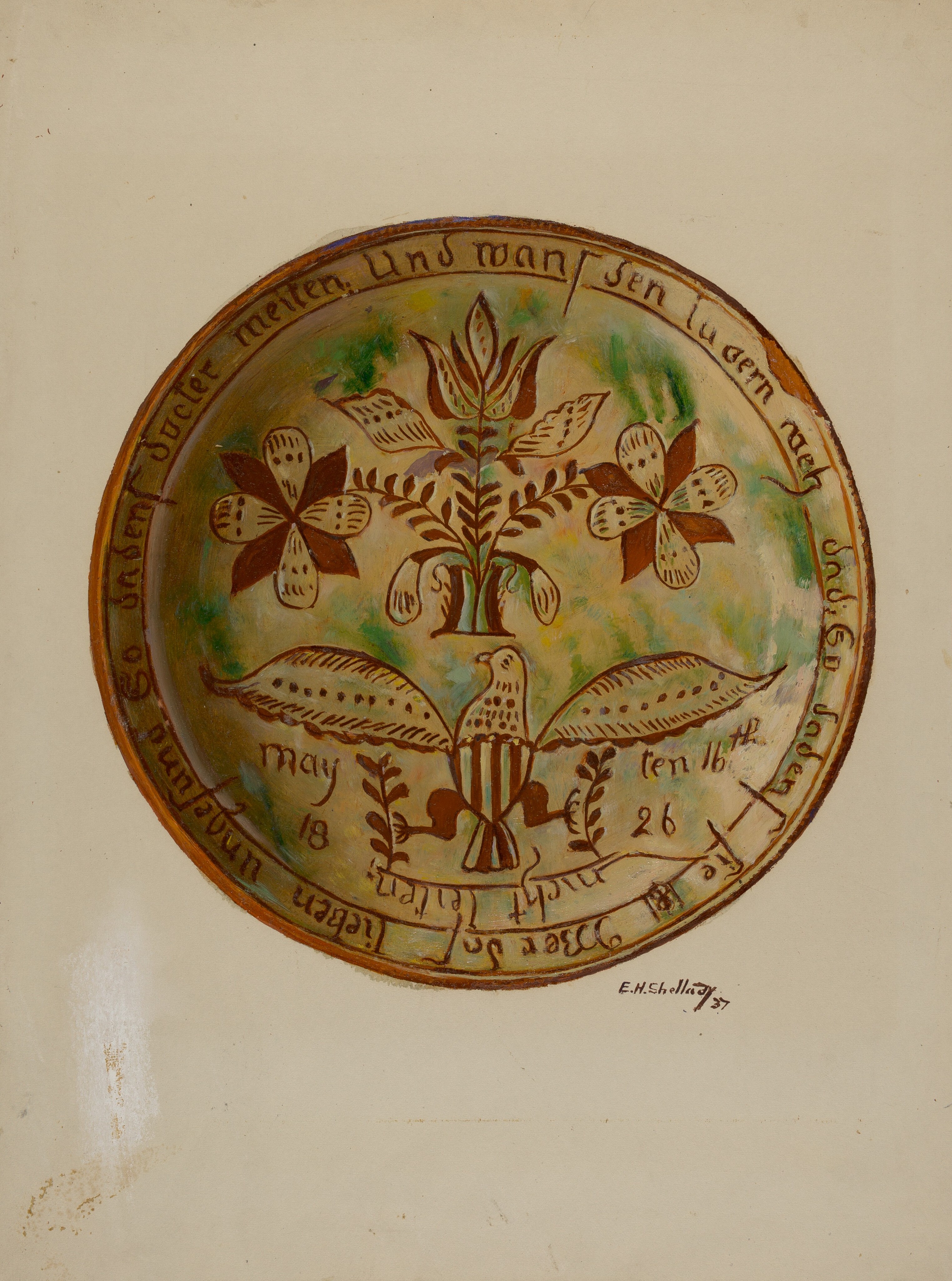 Pa. German Plate by Eugene Shellady
