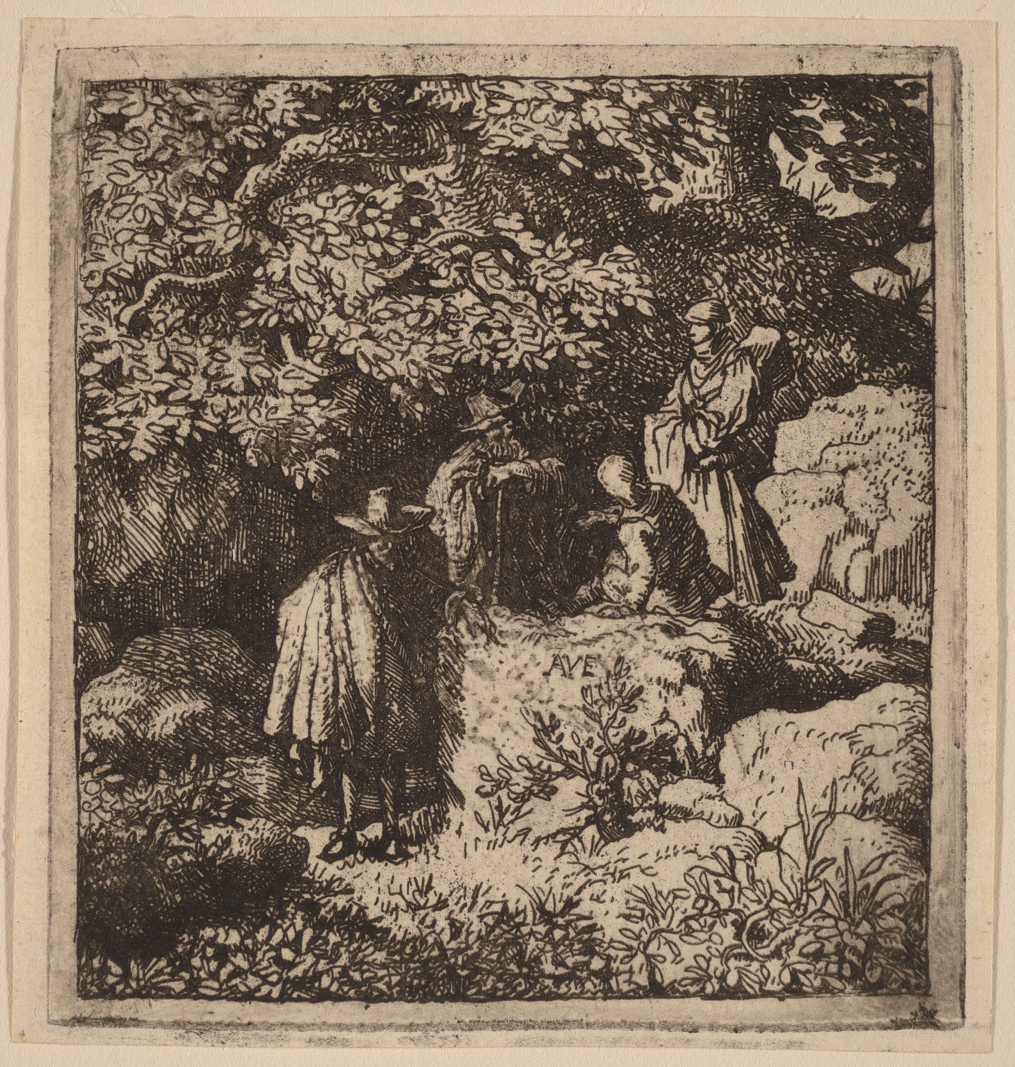 Four Figures under a Tree by Allart van Everdingen