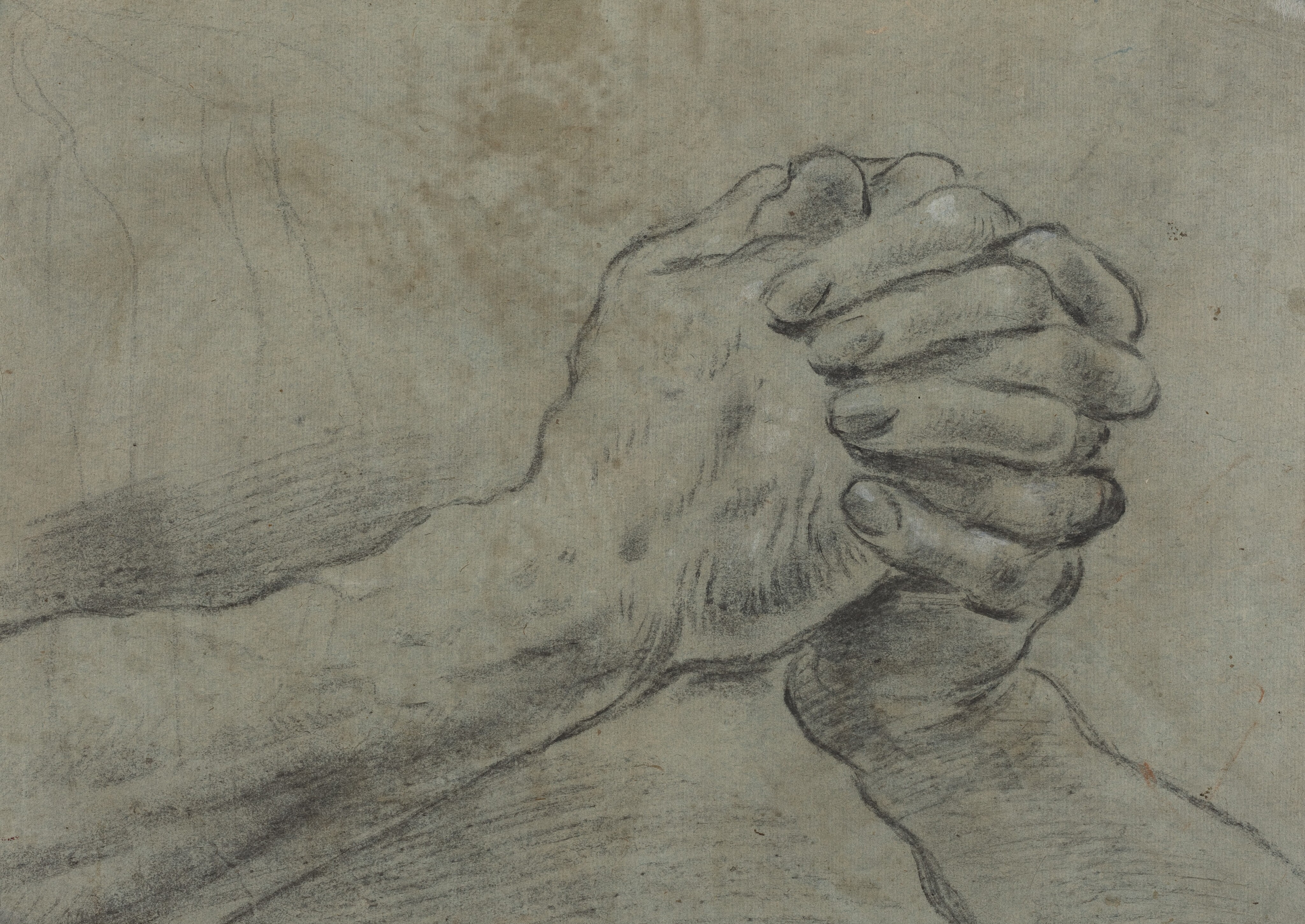 clasped hands drawing