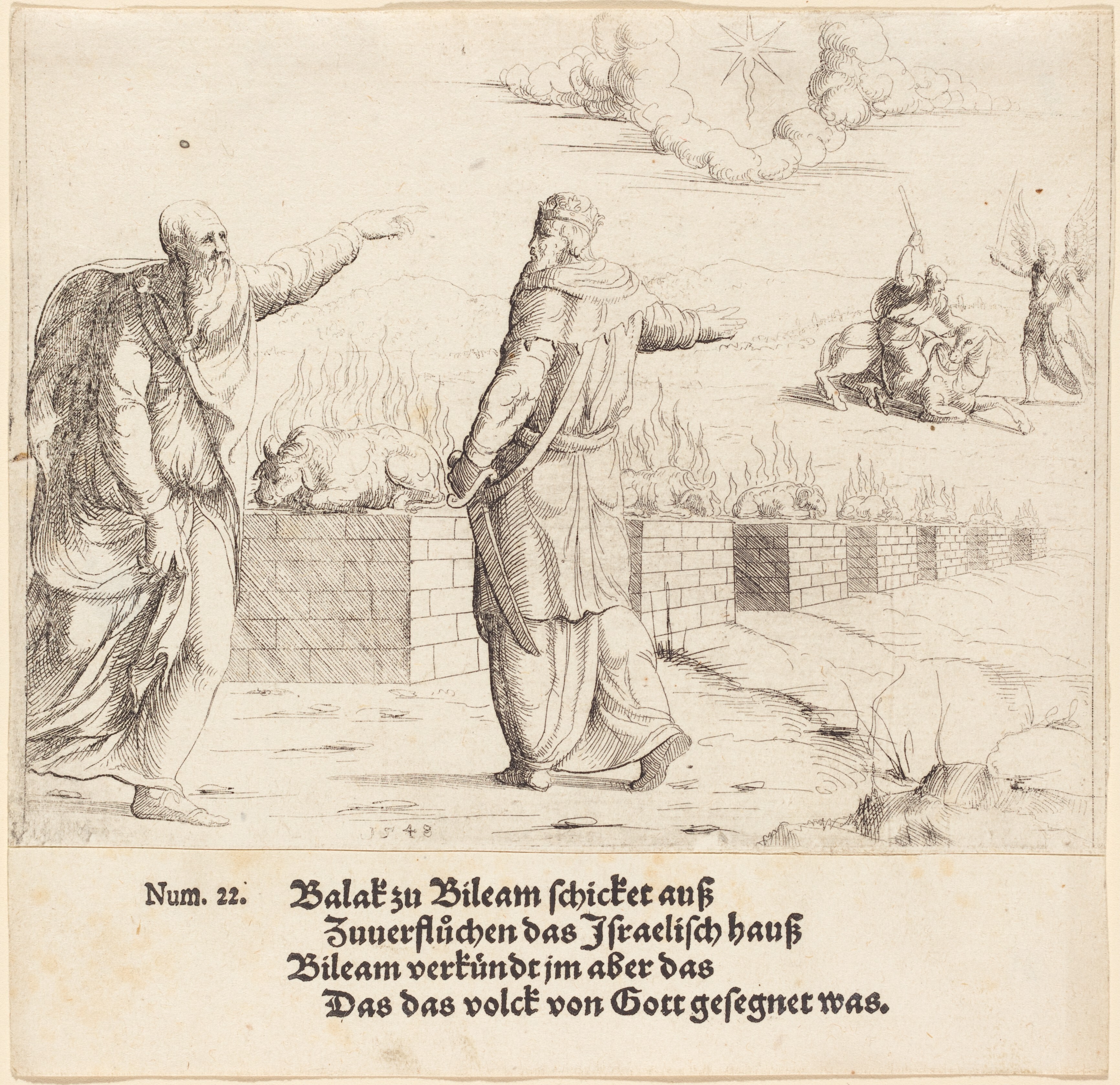 Balak's Sacrifice, and Balaam's Prophecy by Augustin Hirschvogel