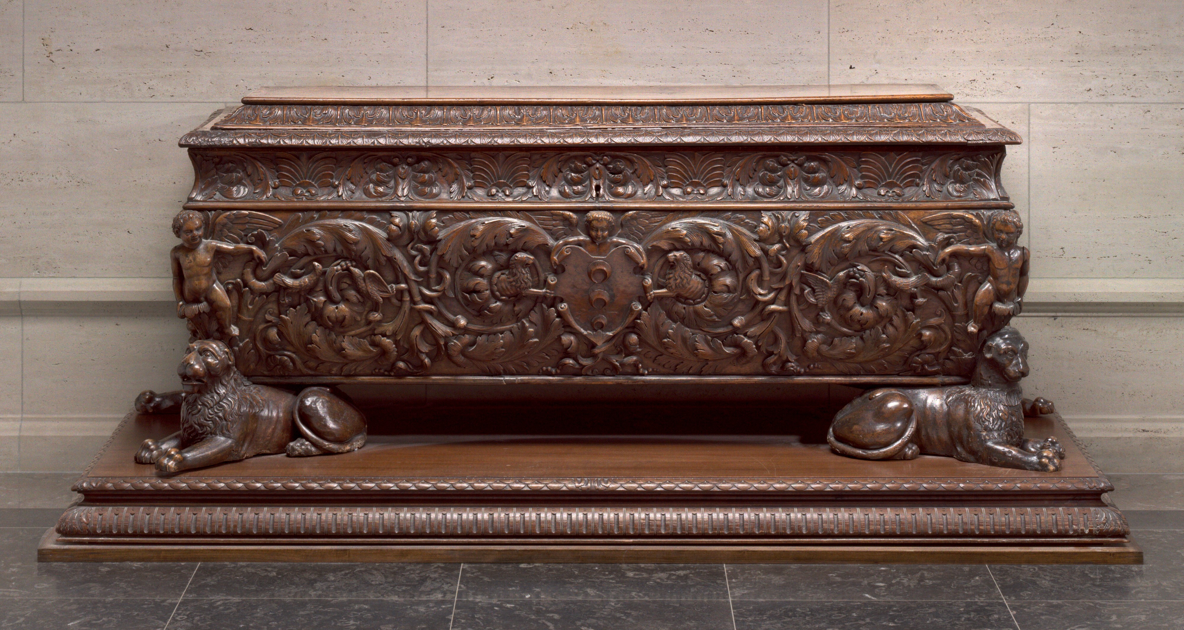 Walnut Cassone made for Strozzi Family by Florentine 16th Century
