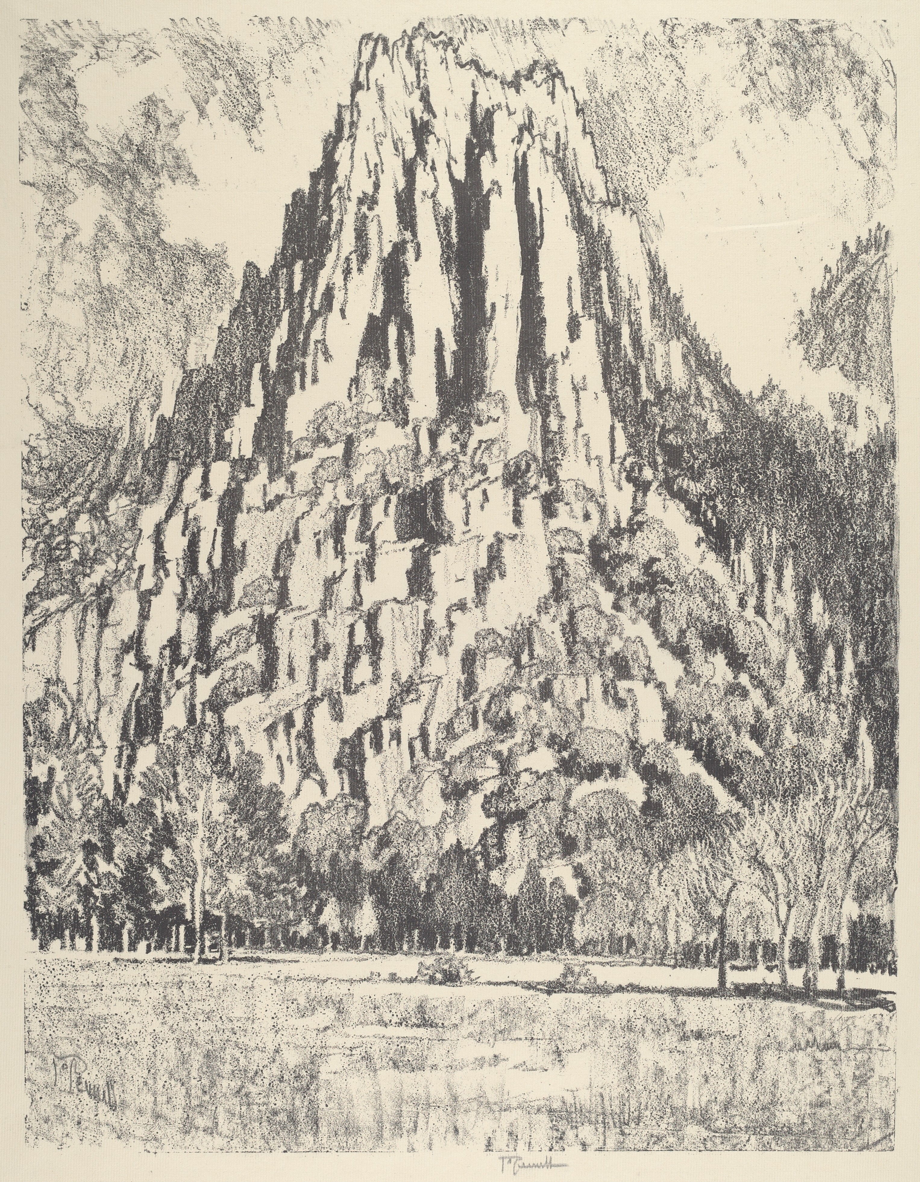 Buttresses, Yosemite by Joseph Pennell
