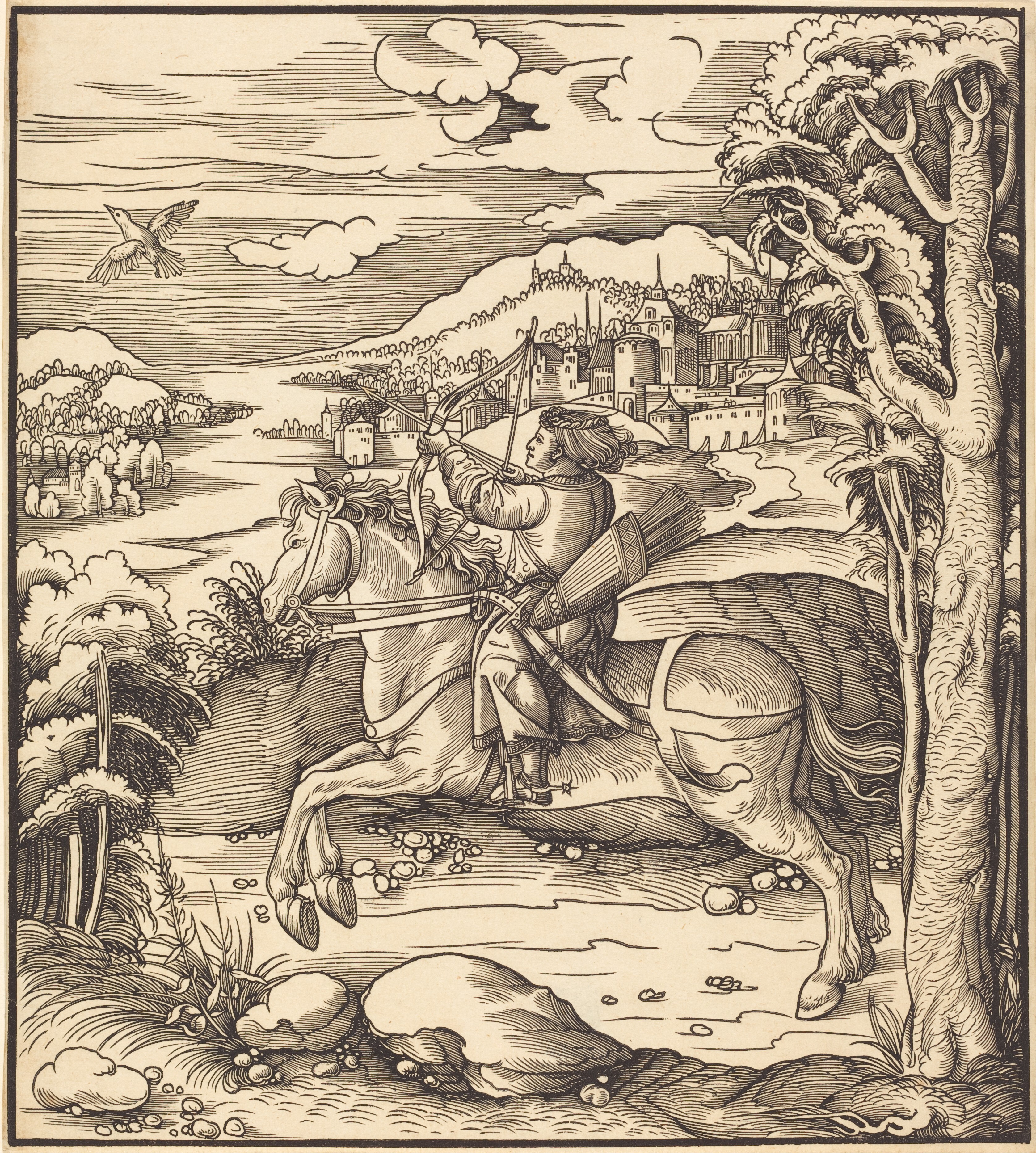 The Prince at the Bird-Catching by Leonhard Beck
