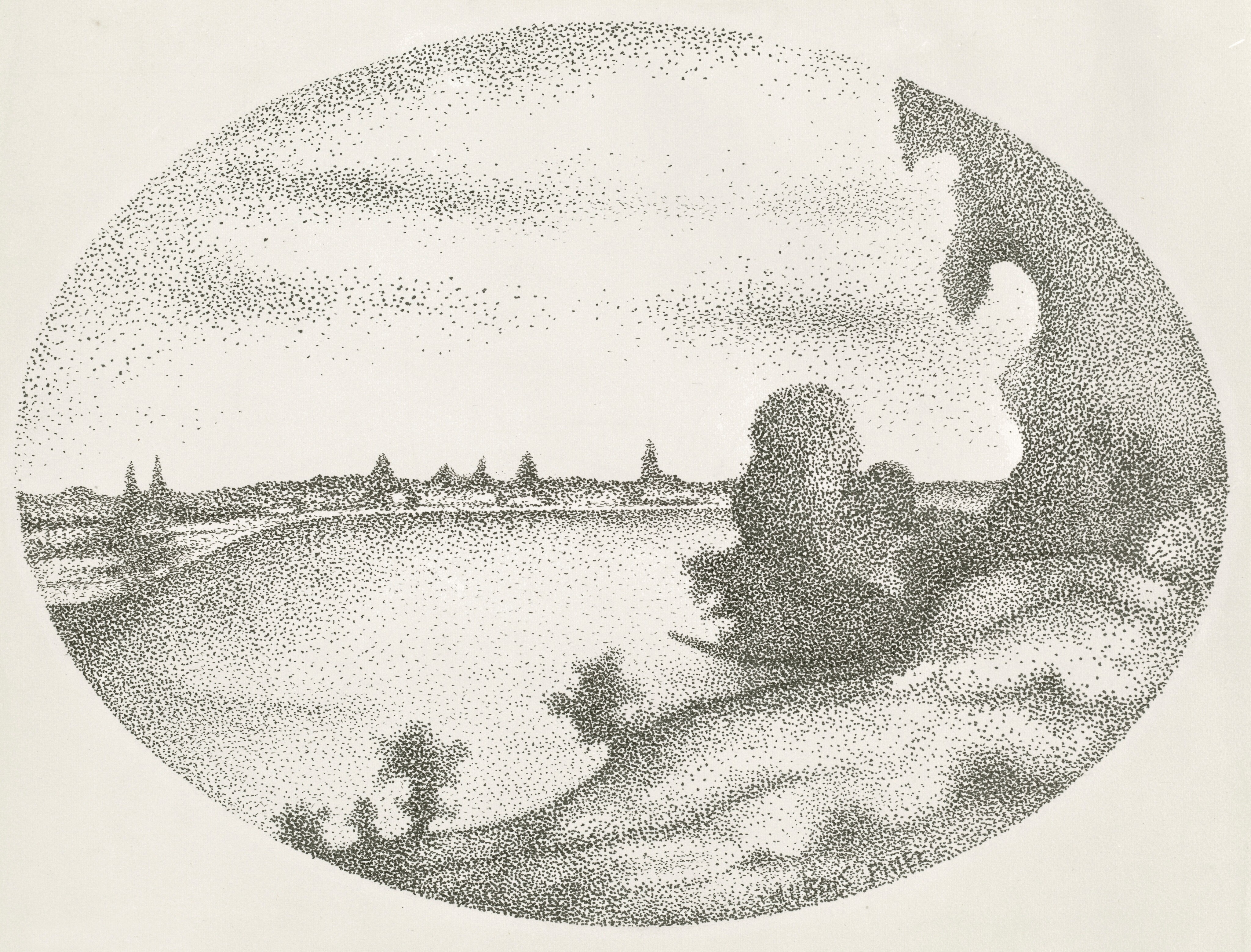 A River Landscape by Albert Dubois-Pillet