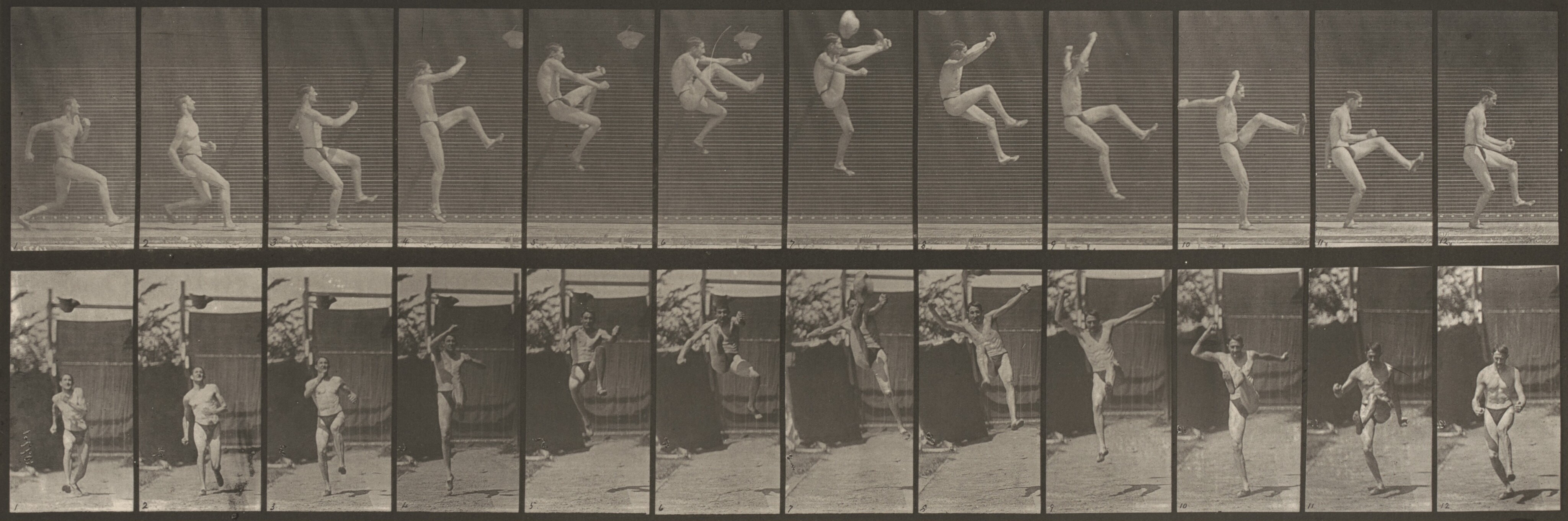 Plate Number 366. Running, hitch and kick by Eadweard Muybridge